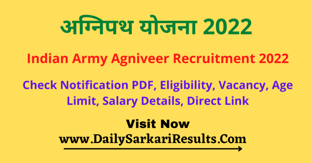 Indian Army Agniveer Recruitment 2022 Rally Wise